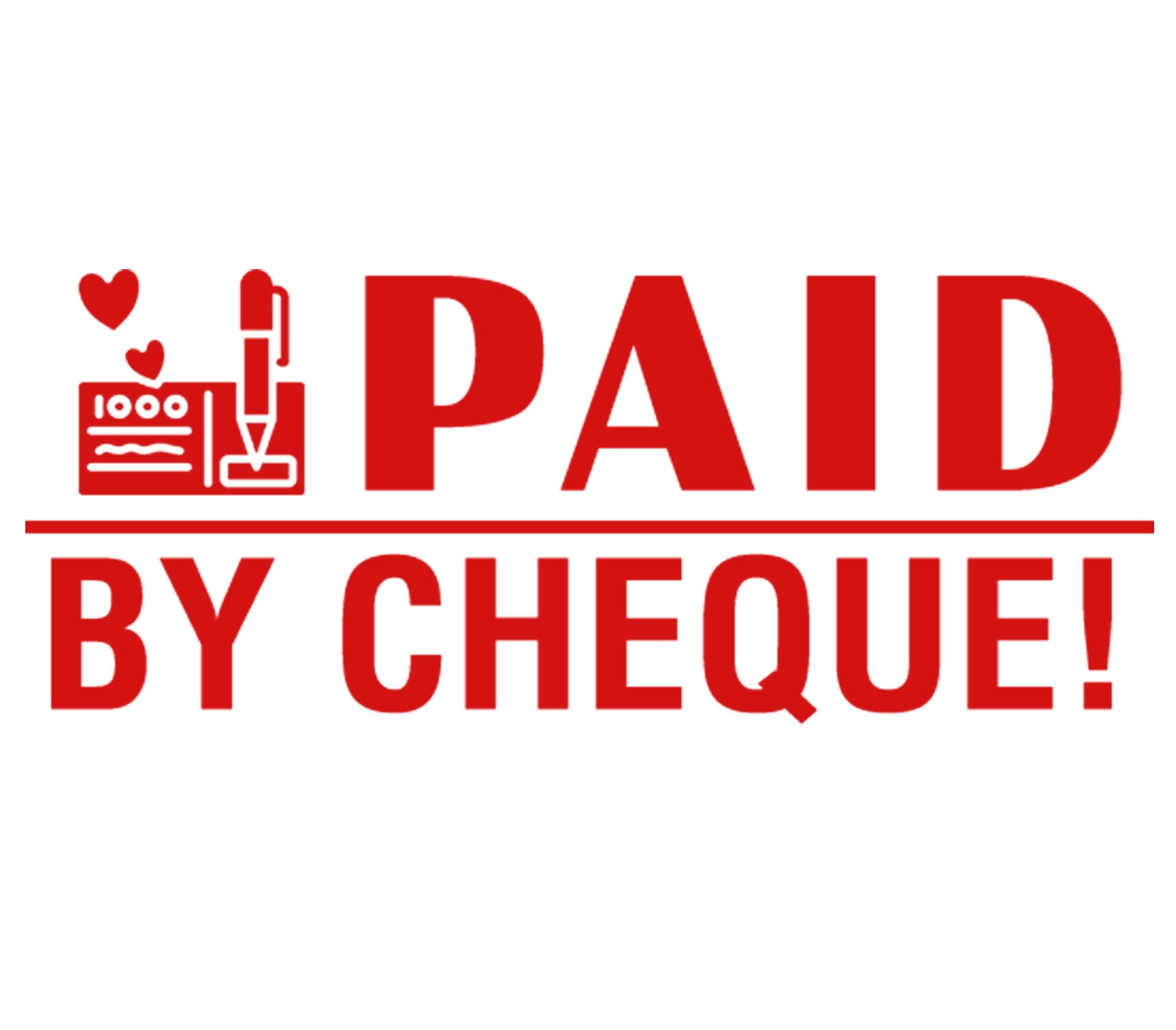 Printtoo Paid By Cheque Self Inking Rubber Stamp Pre-Inked Office Stamp ...