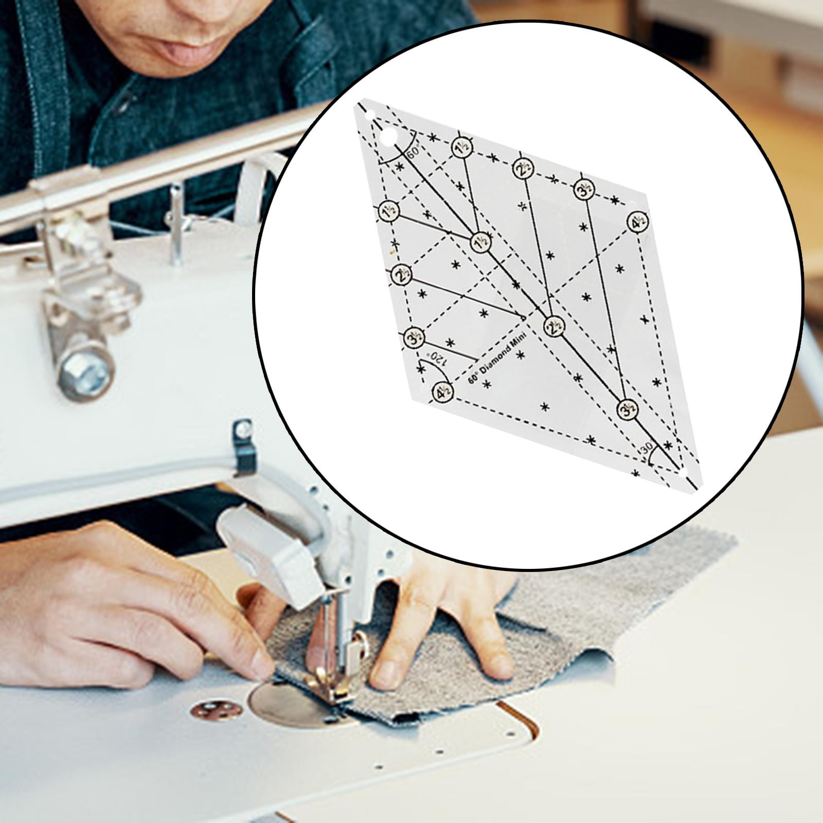 60 Degree Diamond Quilting Template Quilting Ruler Acrylic Clear for ...