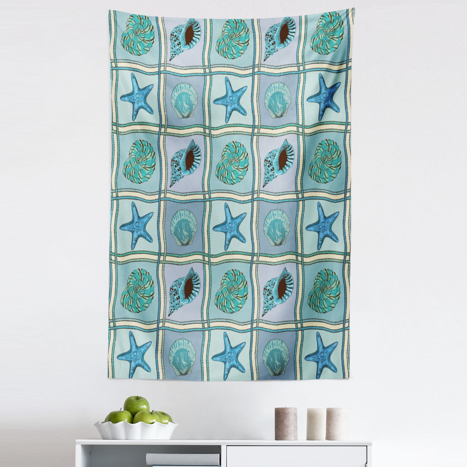 Starfish Tapestry, Marine Patchwork Style Inspired Pattern with ...