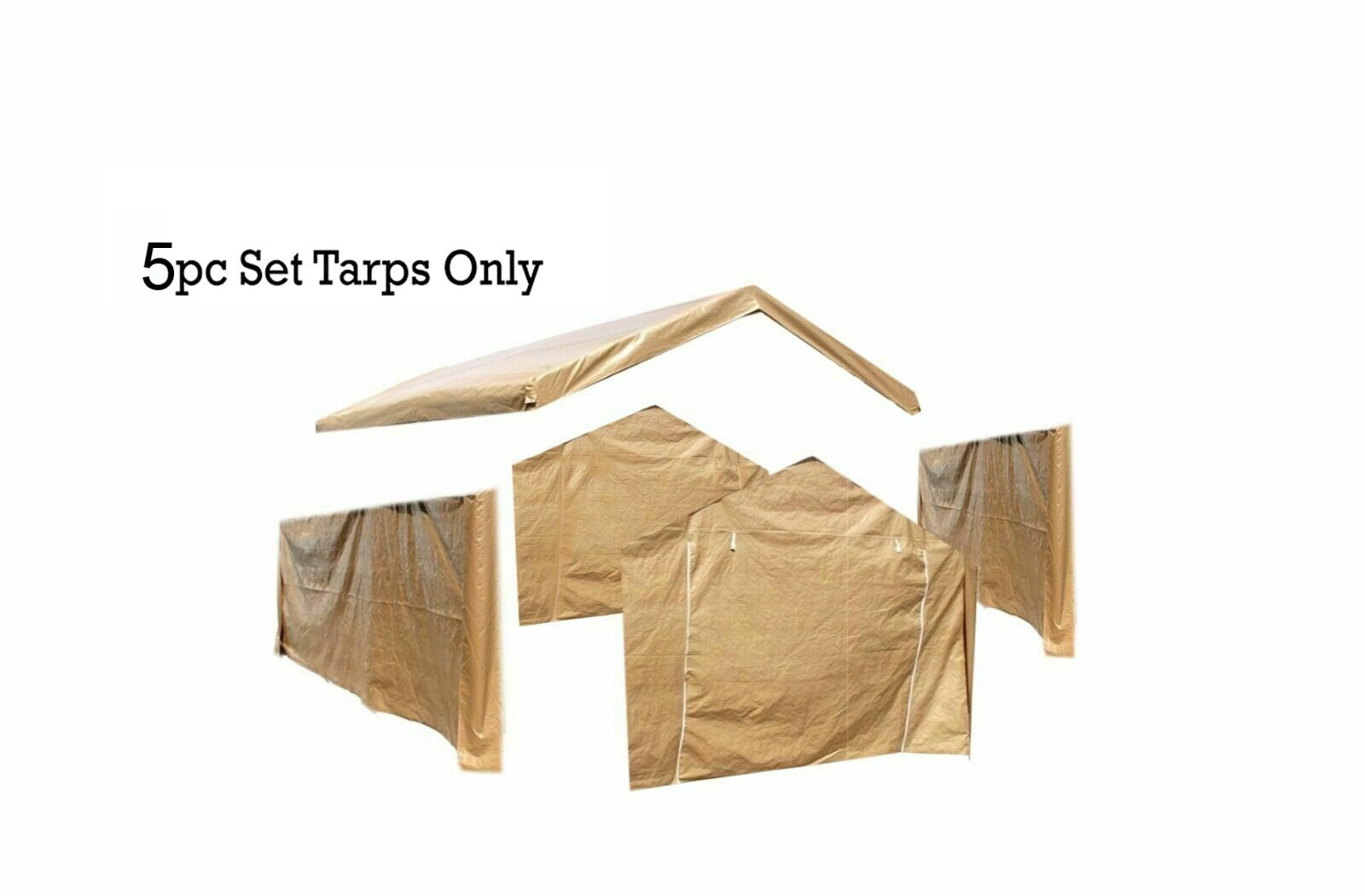 10X20 Canopy Tarp Set (5pc) Paneling and Top Set Valanced Tarp Kit ...