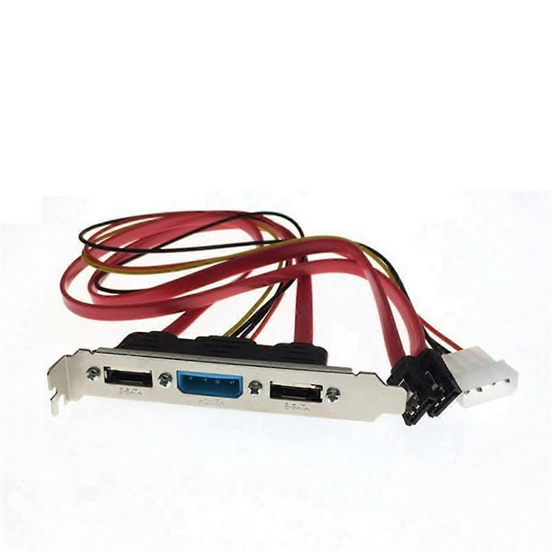 PC DIY SATA to ESATA and 4Pin IDE Molex Power PCI Bracket Slot Cable ...