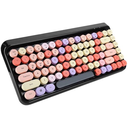 Punk Wireless Keyboard, Ergonomic BT Retro Style Keyboard Typewriter ...