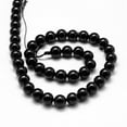 5Strand Natural Black Beads Strands Grade AA Round 8mm Hole: 1mm about ...