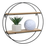Truu Design Gurdon Contemporary Decorative Round Metal Frame Wall Shelf ...