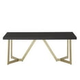 Weston Home Marquis Modern Wood and Metal Rectangle Coffee Table, Black ...