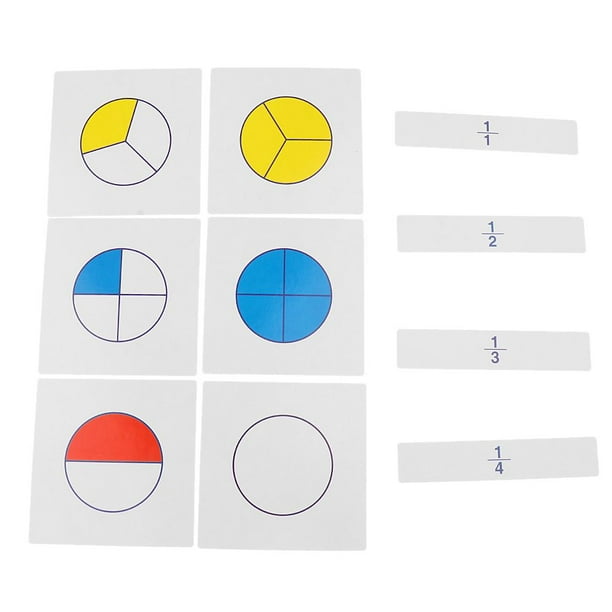 Montessori Matemáticas Tarjetas De Fracciones Ayudas Para Enseñanza ...