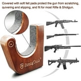 StrongTools Hardwood Gun Rack Solid Wood Wall Mount Rifle and Shotgun ...