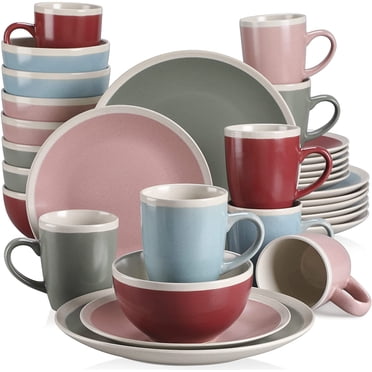 Vancasso Dinnerware Sets, Stoneware Dinner Set for 8, 32-Piece Round ...