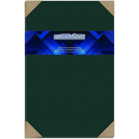 35 Dark Green Linen 80# Cover Paper Sheets - 11" X 17" (11X17 Inches ...