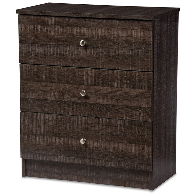 Bowery Hill 3 Drawer Bedroom Chest Dresser, Storage Chest in Espresso ...