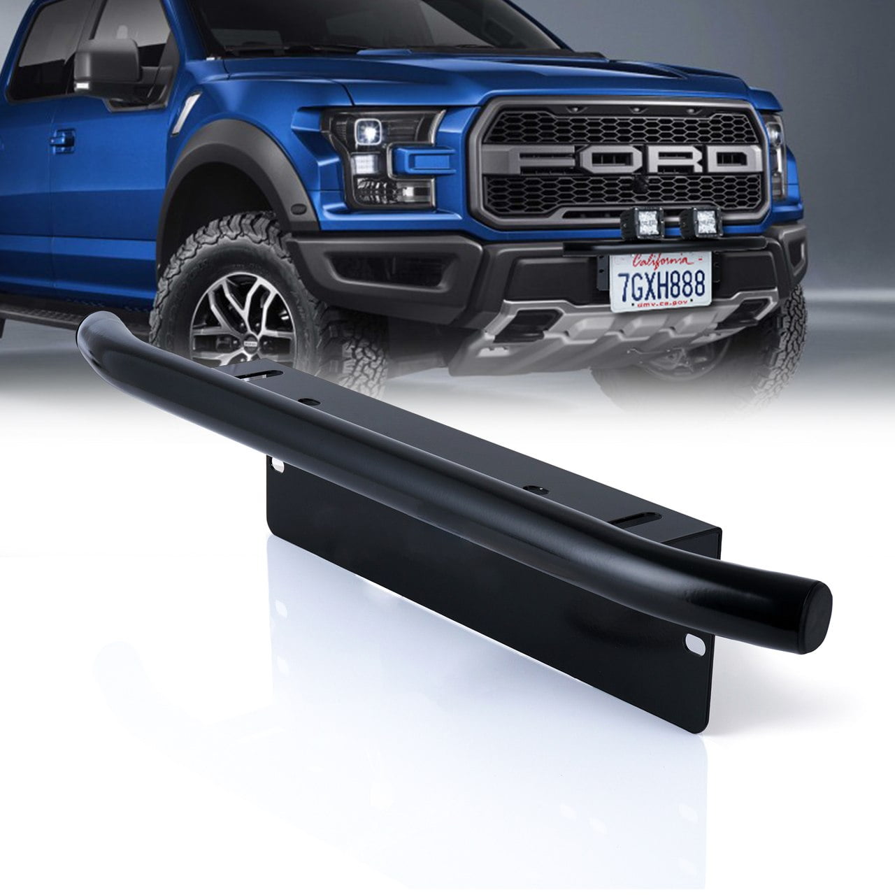 Xprite USA WLB-0047-K Bull Bar Style Front Bumper License Plate Mount ...