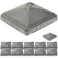 REACHISE 12pcs Fence Post Caps Metal Fence Pyramid Caps Rectangle Post ...
