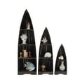 DecMode Brown Wood Boat Display Shelf, 9-Tier Shelving Unit, 3-Pieces ...