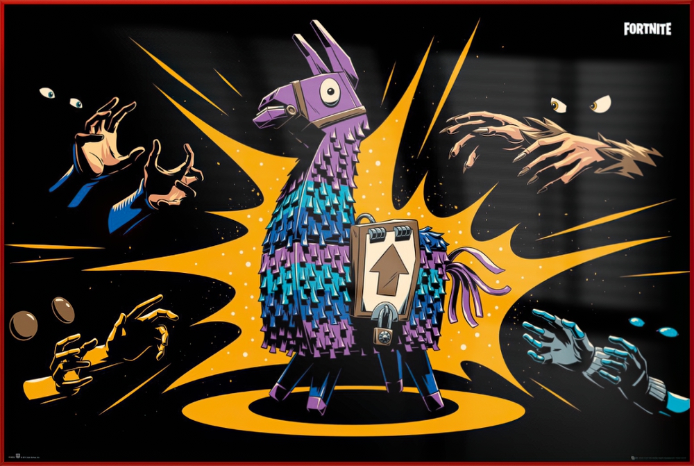 Fortnite - Loot Llama - Framed Gaming Poster (Size: 36" X 24") (Red ...