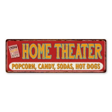 12 in. Hot Buttered Popcorn Concession Decal Sign with Cart Trailer ...