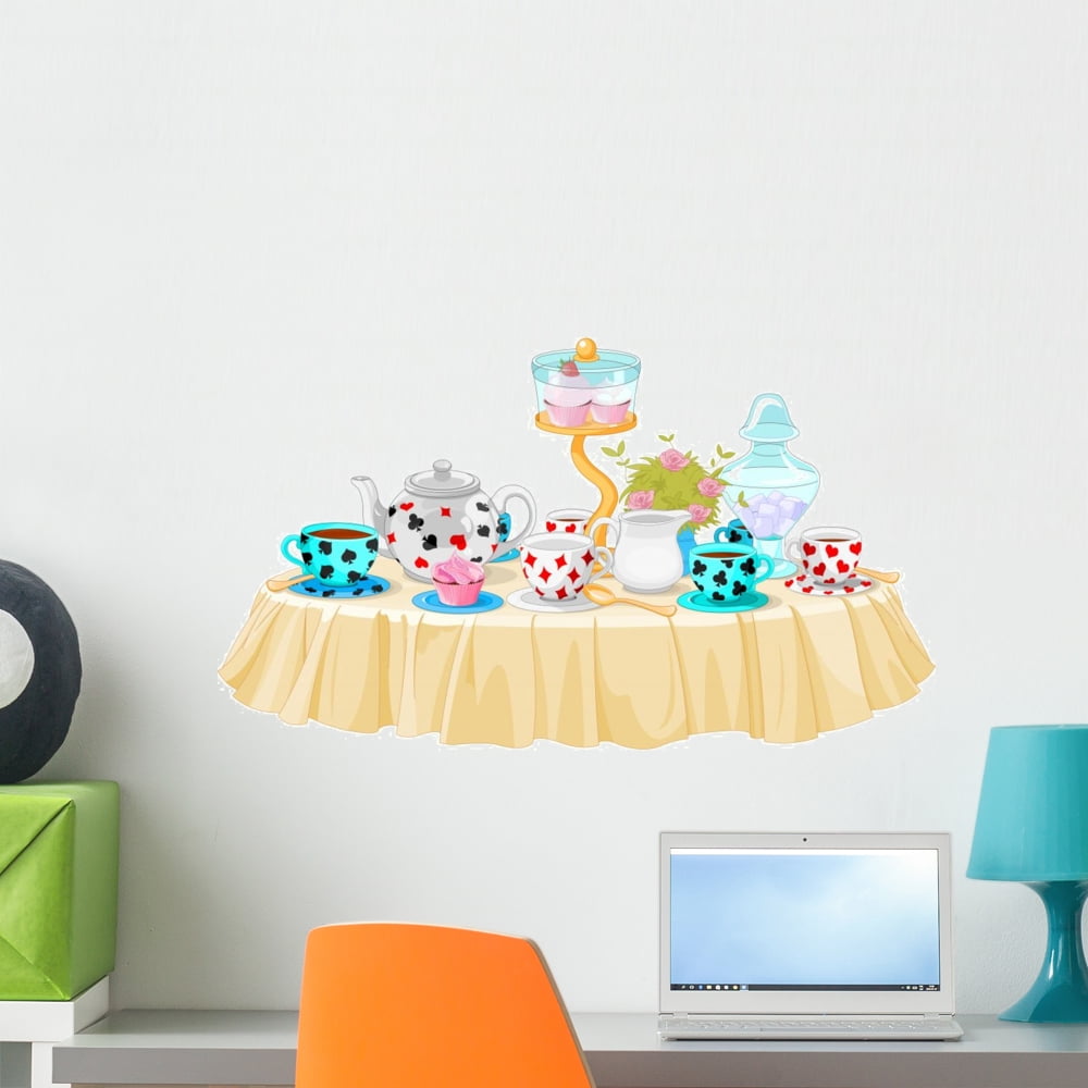 Tea Party Wall Decal by Wallmonkeys Peel and Stick Graphic (24 in W x ...