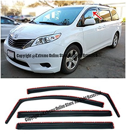EOS Smoke Tinted JDM Style Side Window Visor Rain Guard - Toyota Sienna ...