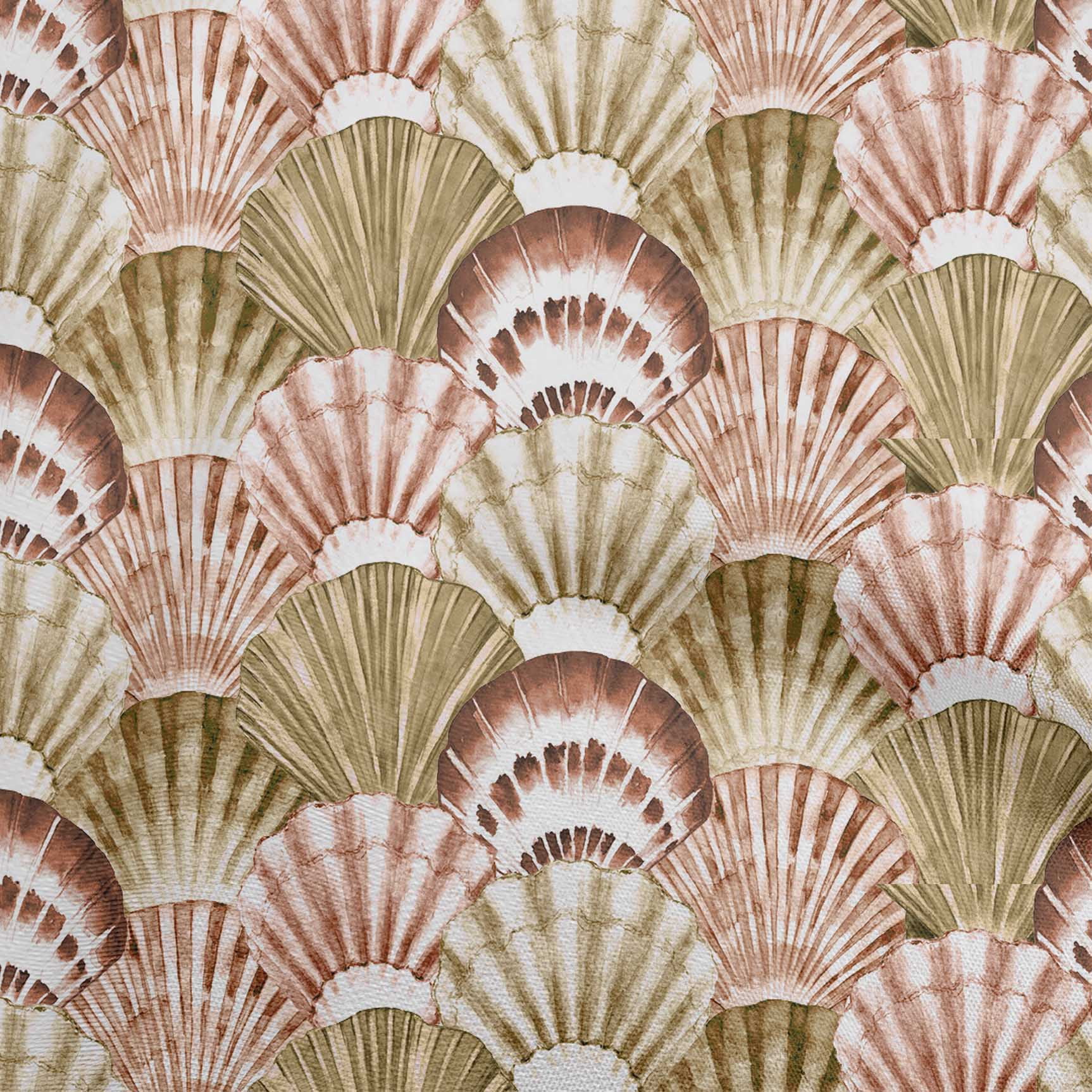 oneOone Viscose Jersey Light Brown Fabric Sea Shells Ocean Fabric For ...