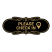 Designer Please Check In Sign (Black Gold) - Large - Walmart.com