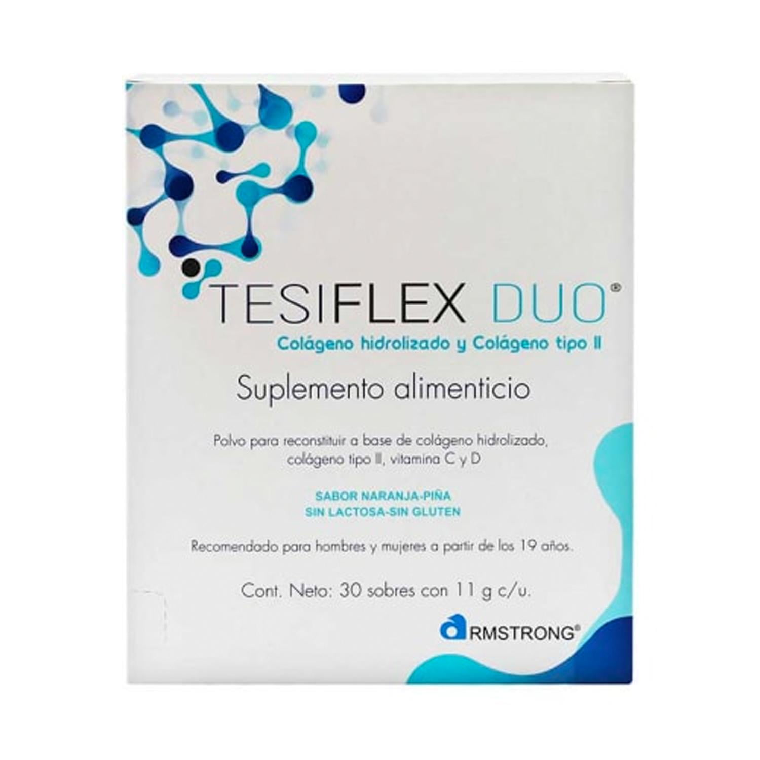Suplemento Alimenticio Tesiflex Duo 30 Sobres de 11 gr Colágeno ...