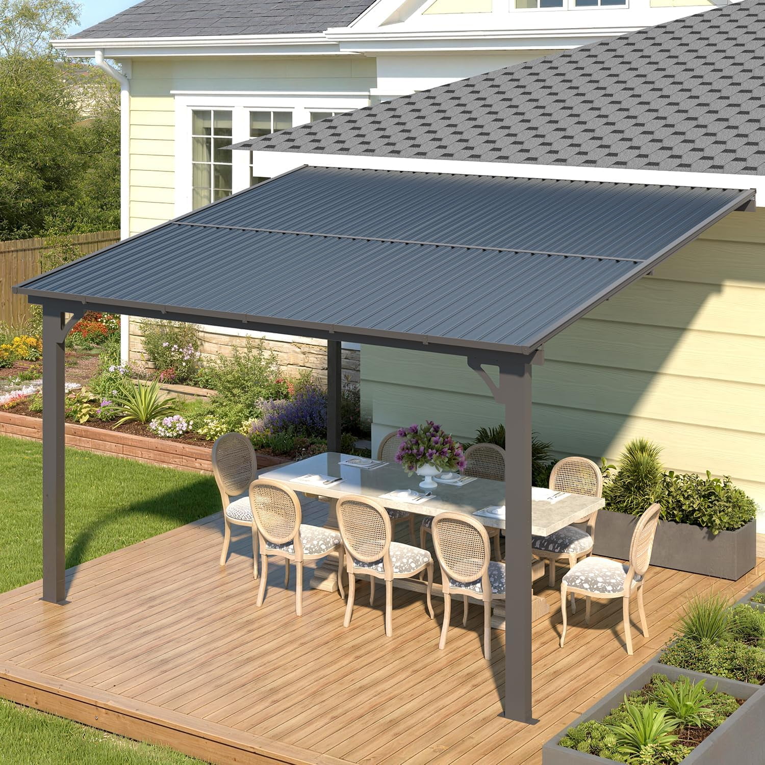 Click here for Aecojoy 10x12 Outdoor Hardtop Gazebo Adjustable He... prices