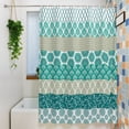 Abstract Bohemian Shower Curtains for Bathroom, Teal Green Boho Floral ...