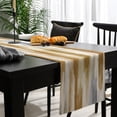 Brown Gray Table Runner 72 Inches Long, Vintage Abstract White Ombre ...