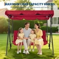Outdoor Swing Chair with Adjustable Canopy 3 Seat Metal Frame Porch ...