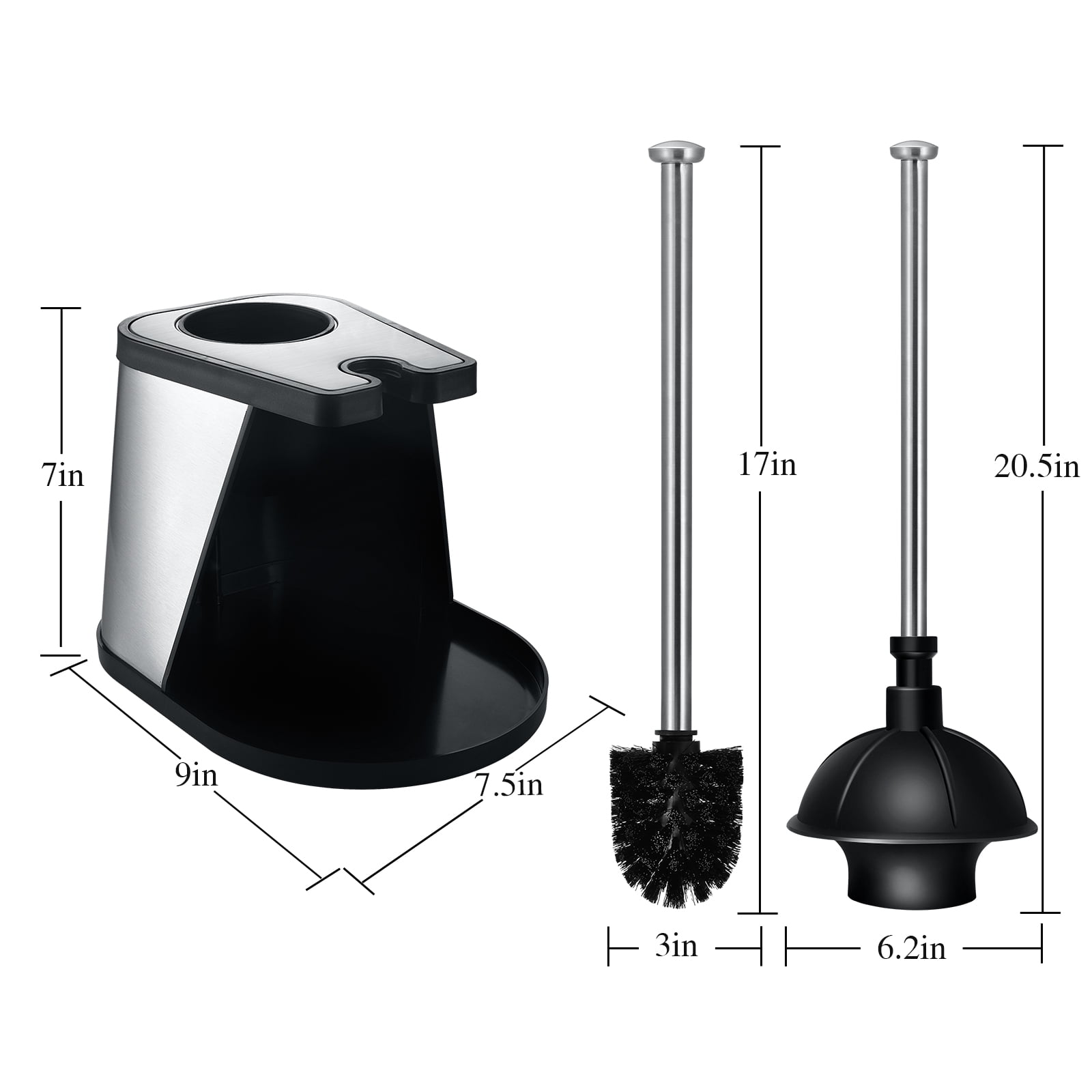 Buy Toilettree Products Toilet Plunger & Bowl Brush Combo for Bathroom ...