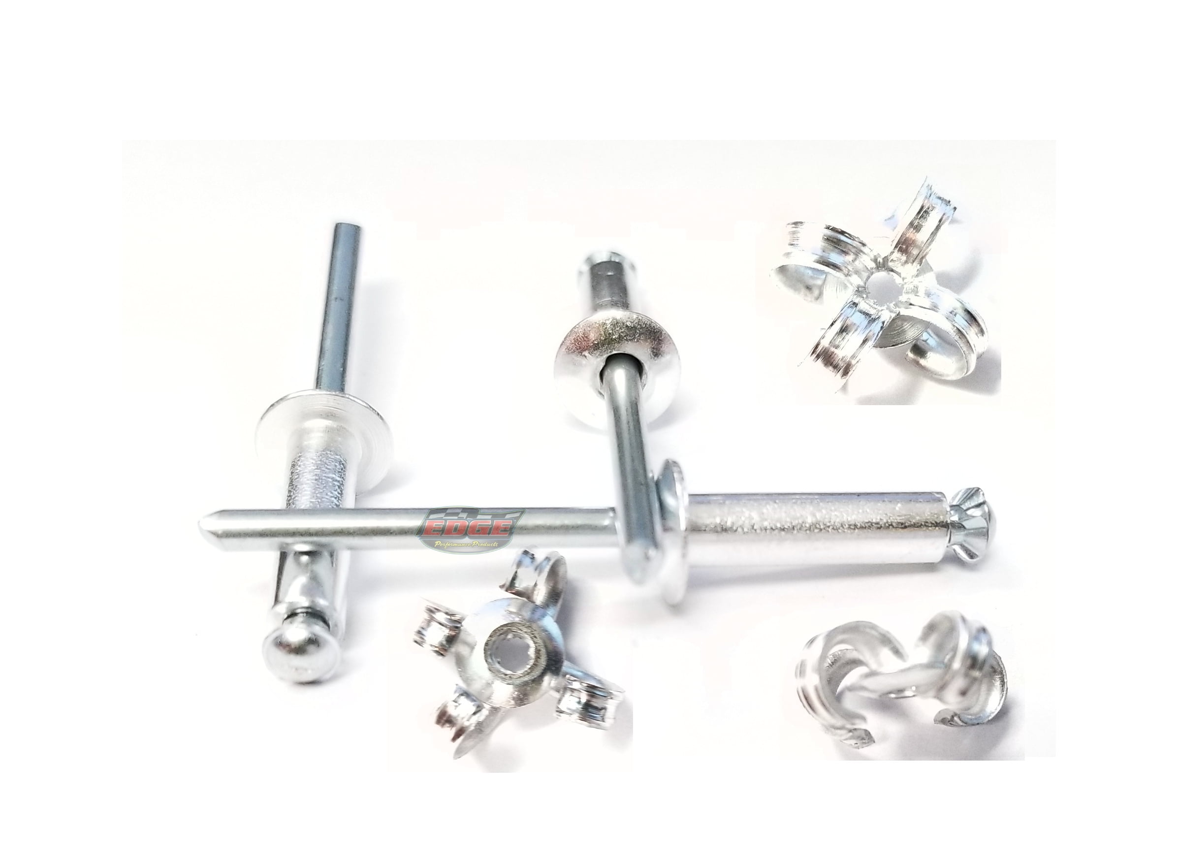 White 3/16" Pop Rivets Aluminum Small Head Exploding Banana Peel Back ...