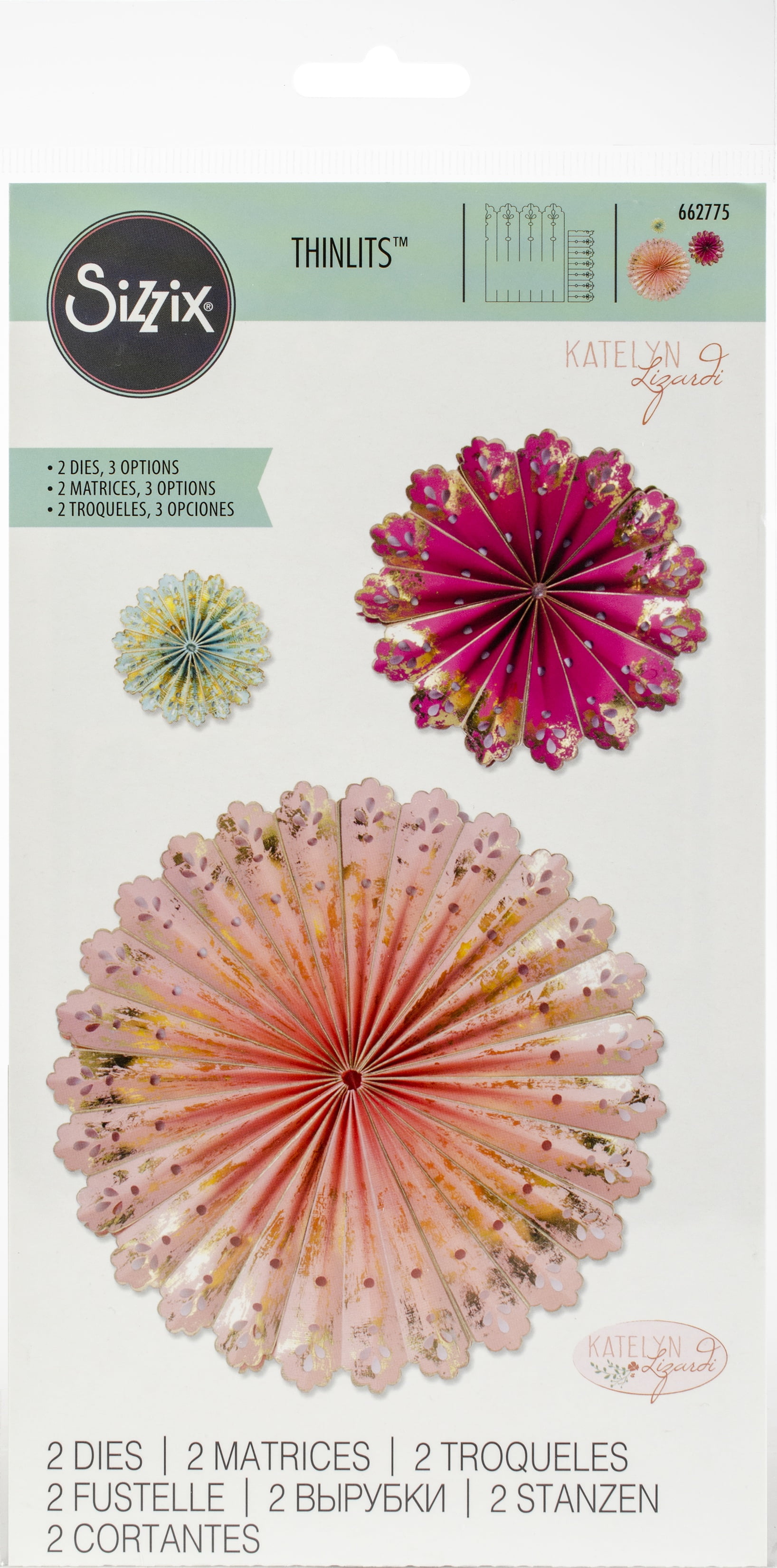 Sizzix Thinlits Dies By Katelyn Lizardi-Party Fans - Walmart.com - Walmart.com