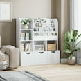 Homfa Kids Bookcase, White 47 Inch Toy Storage Organizer with 5 Cubbies ...