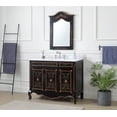 Benton Collection 42" Black Hand-Painted Floral Bathroom Vanity with 3 ...