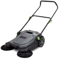Walk-behind Hand Push Floor Sweeper 25.6" Sweeping Width 5-Gallon Waste ...