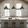 LNC 1-Light Matte Black and Brushed Grey Farmhouse Dome LED Mini Kitchen Island Light - Walmart.com