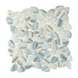 The Tile Life Huron Rock 12" x 12" Azul Glass Pebble Floor and Wall ...