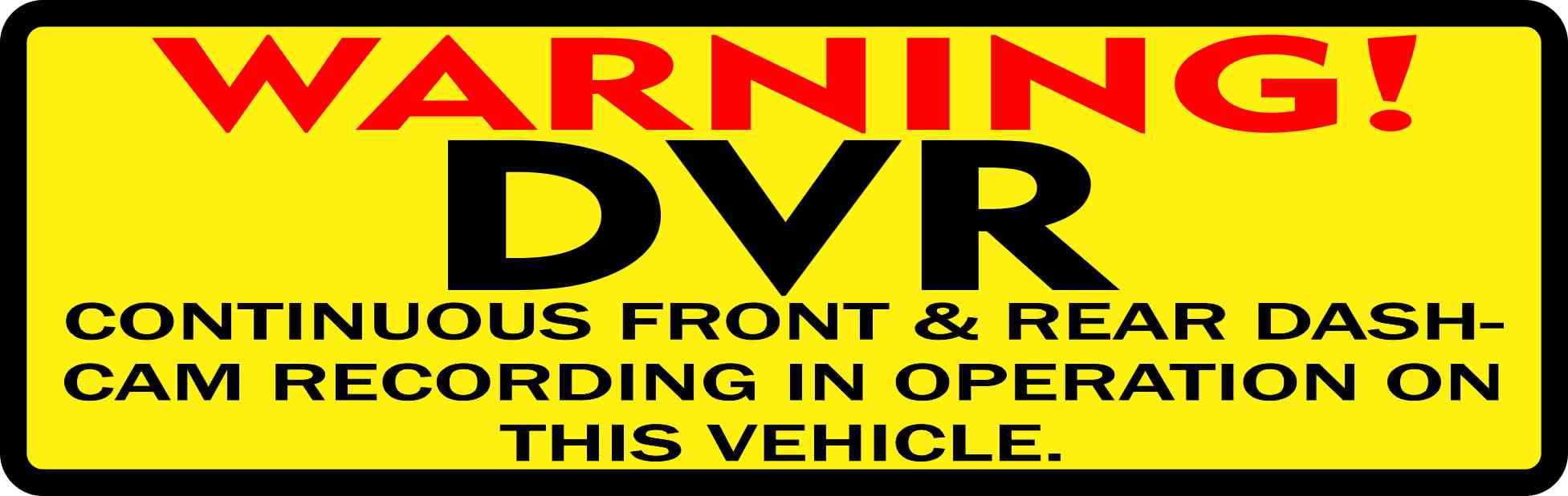 13in x 4in Warning DVR Sticker Vinyl Vehicle Signs Sticker Window Sign ...