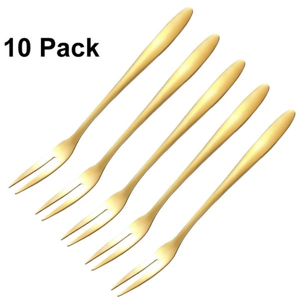 Set of 10 Dessert Forks Stainless Steel Small Forks for Appetizers ...