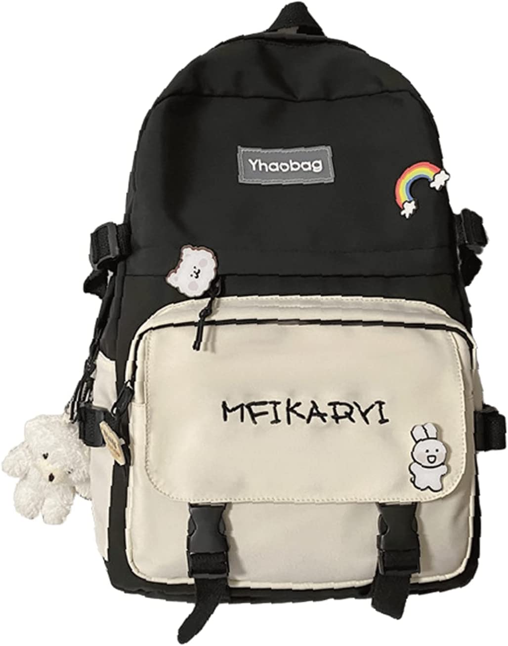 Kawaii Cute Backpack with Bear Pendant & Pins - Back To School Supplies ...