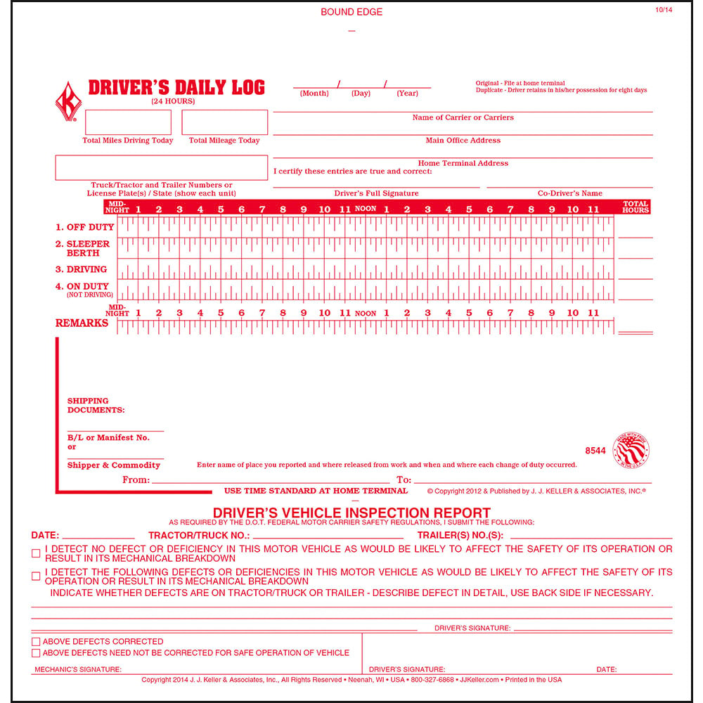 Detailed Driver Vehicle Inspection Report Book with Illustrations 5-pk ...