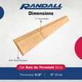 5" Wide X 5/8" HIGH Unfinished Oak Half Threshold (Reducer Threshold ...