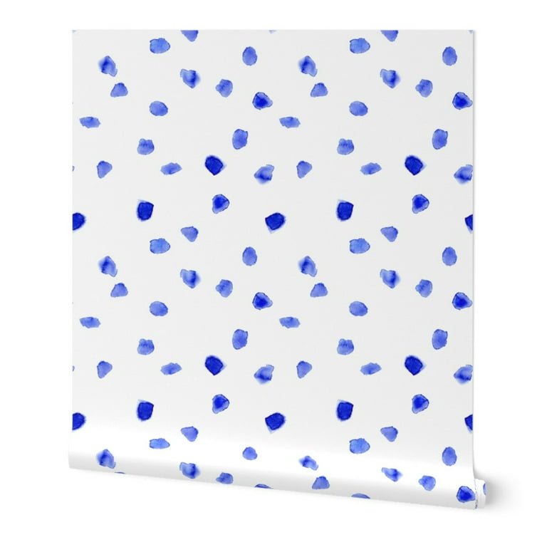 Royal Blue And White Polka Dot Background