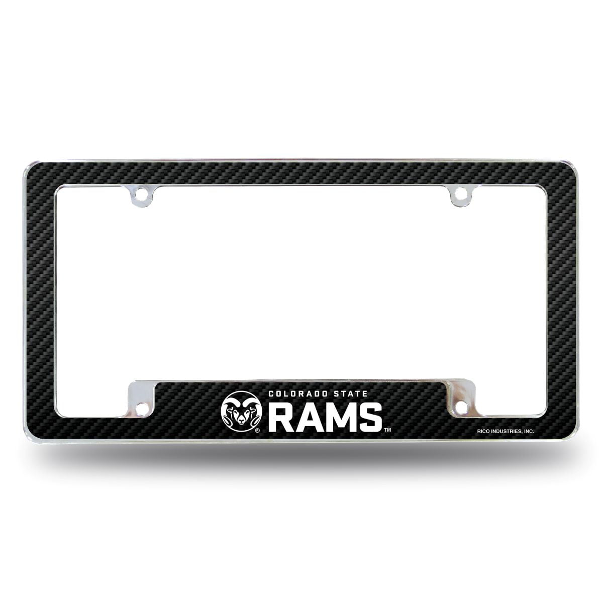 Colorado State NCAA Rams Chrome Metal License Plate Frame with Carbon ...