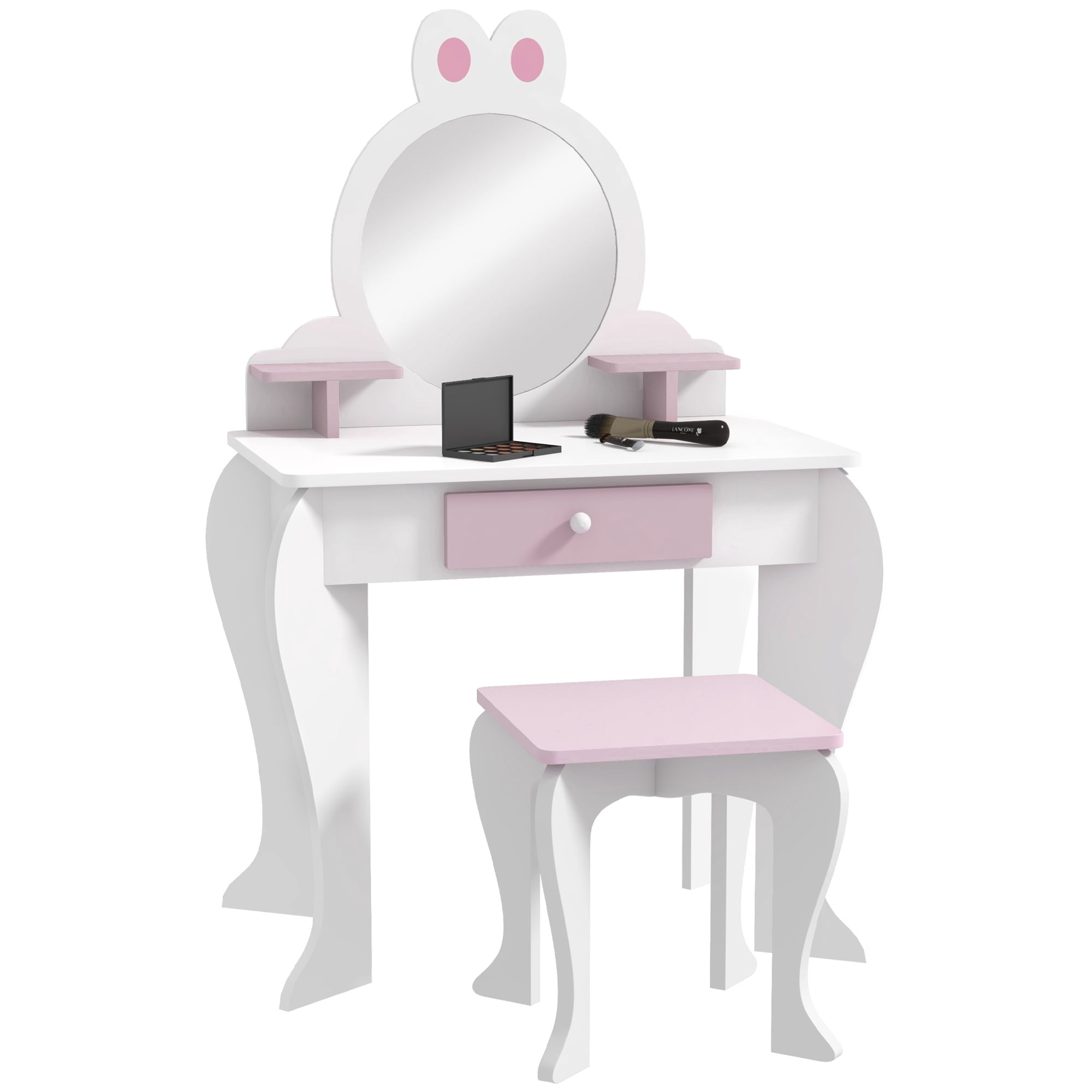 Click here for Qaba Kids Vanity Table With Mirror And Stool  Unic... prices