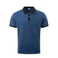 Ceisia Men's Color Block Polo Shirt Short Sleeve Button Down Casual ...