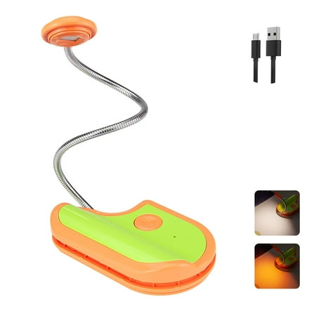 BIGMONAT Rechargeable Book Light for Reading Clip on,Small Amber ...