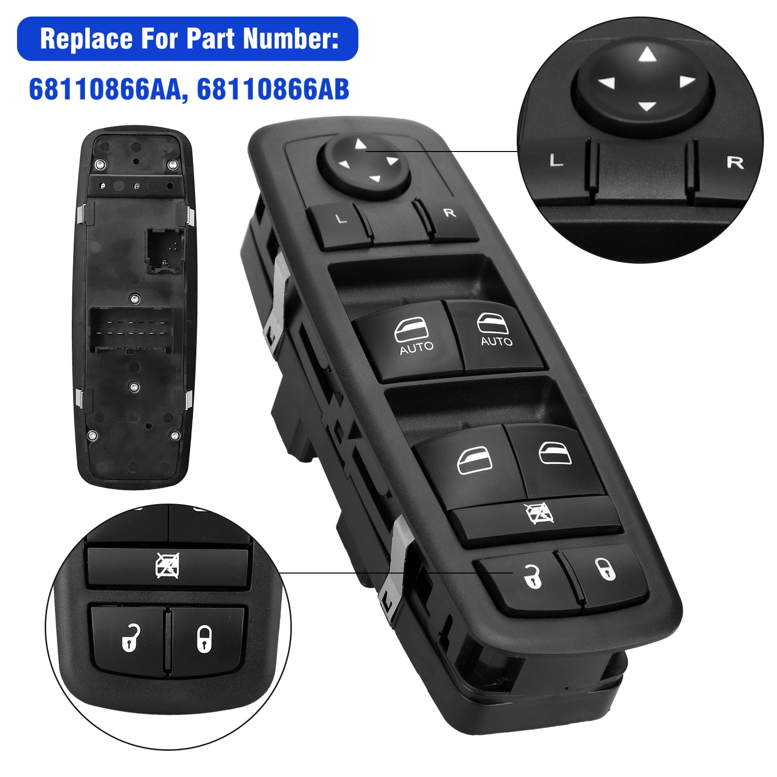 Master Window Switch Driver Side For 2013-15 Chrysler Dodge Ram 1500 ...
