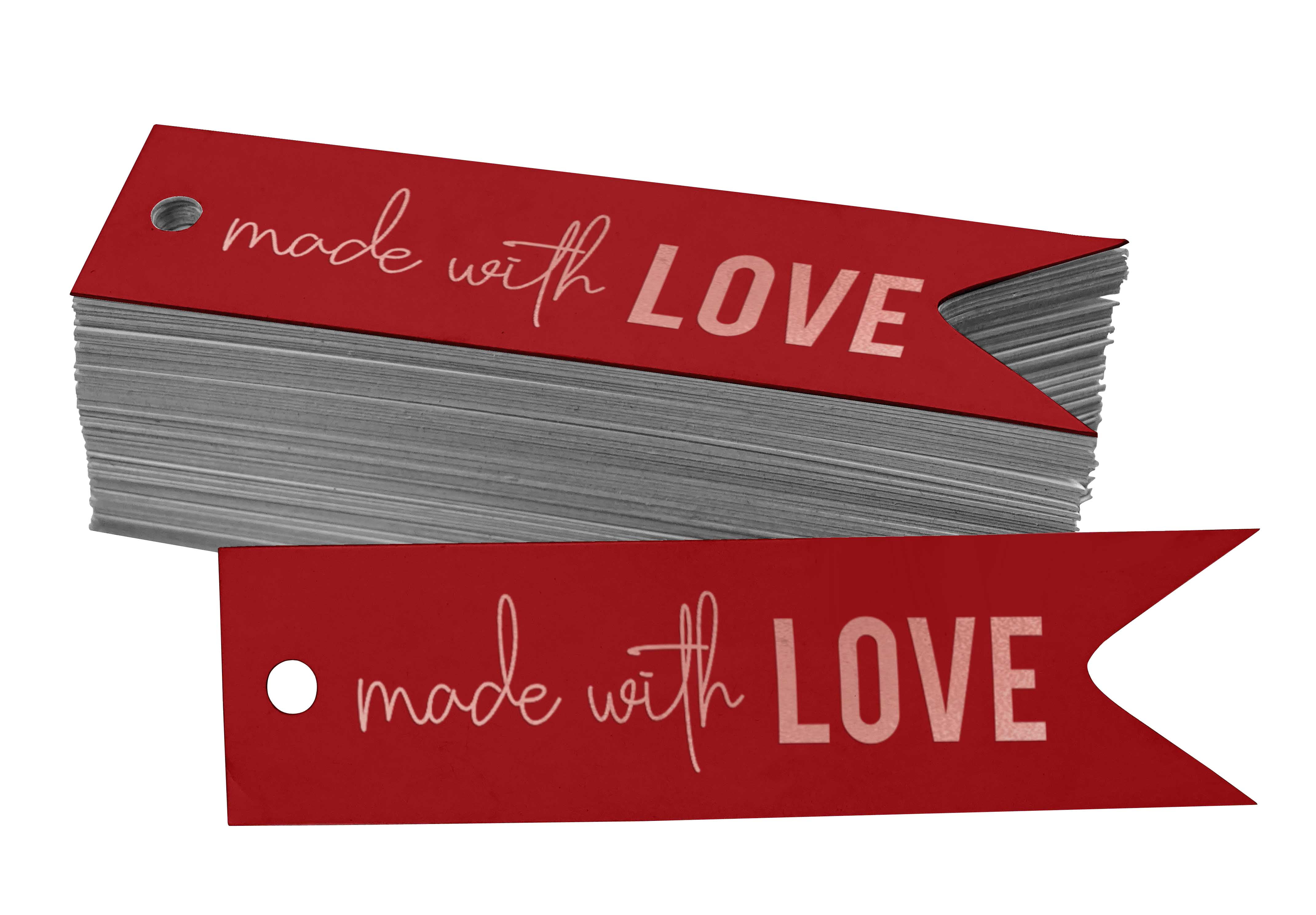 Inkdotpot Pack Of 100 Made With Love Text Favor Paper Tags Craft Real ...