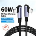 3A High Current Fast Charging Cable 90 Degree Angled Design Charging ...