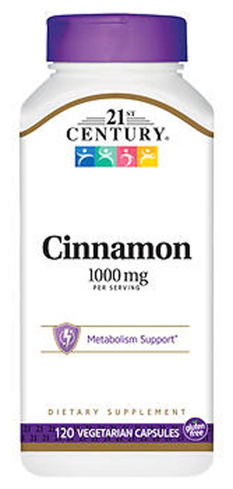 21st Century Cinnamon 1000 mg Capsules, 120 Ct - Walmart.com